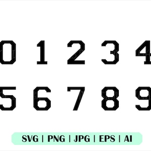 Jersey Number Svg, Sport Numbers Svg, Numbers Clipart, Silhouette ...