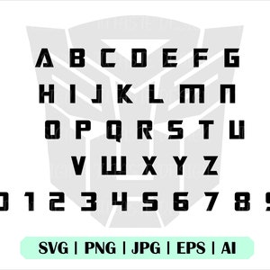 Transform Font Svg, Transform Letter Svg, Cricut, Robot Svg, Robot Font ...