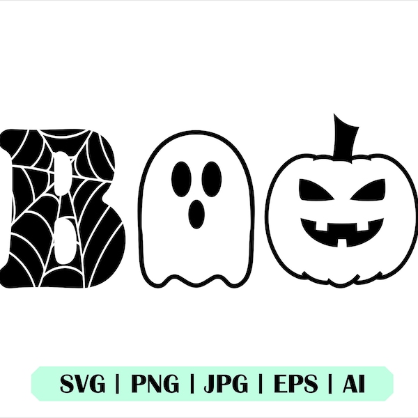 Ghost With Boo Svg - Etsy