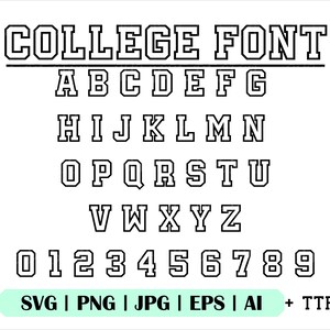 Cricut Font SVG, Varsity Font Svg, College Font Svg, Jersey Font for ...