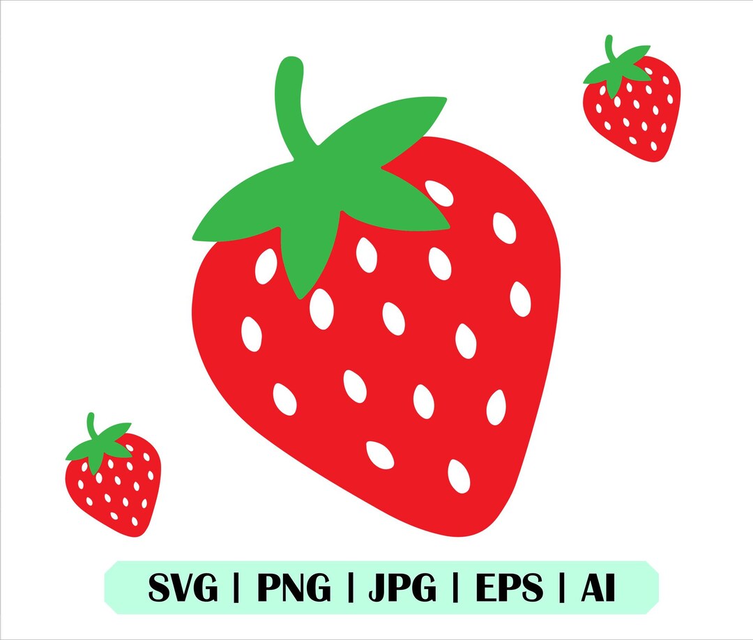 Strawberry SVG, Svg Files for Cricut, Clipart, Fruit Svg, Instant ...