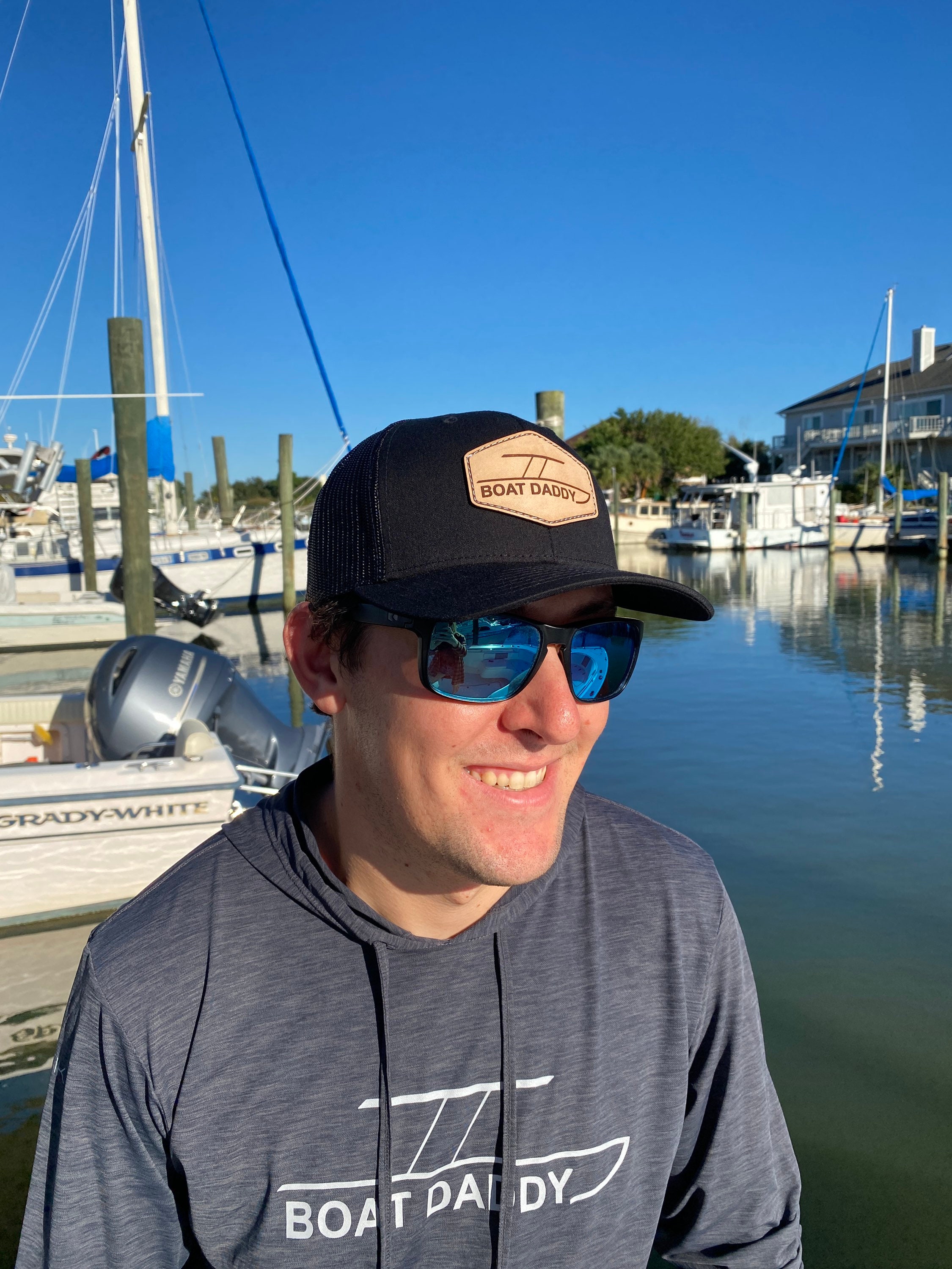 Boat Daddy Marine Richardson Leather Patch Trucker Hat - Etsy