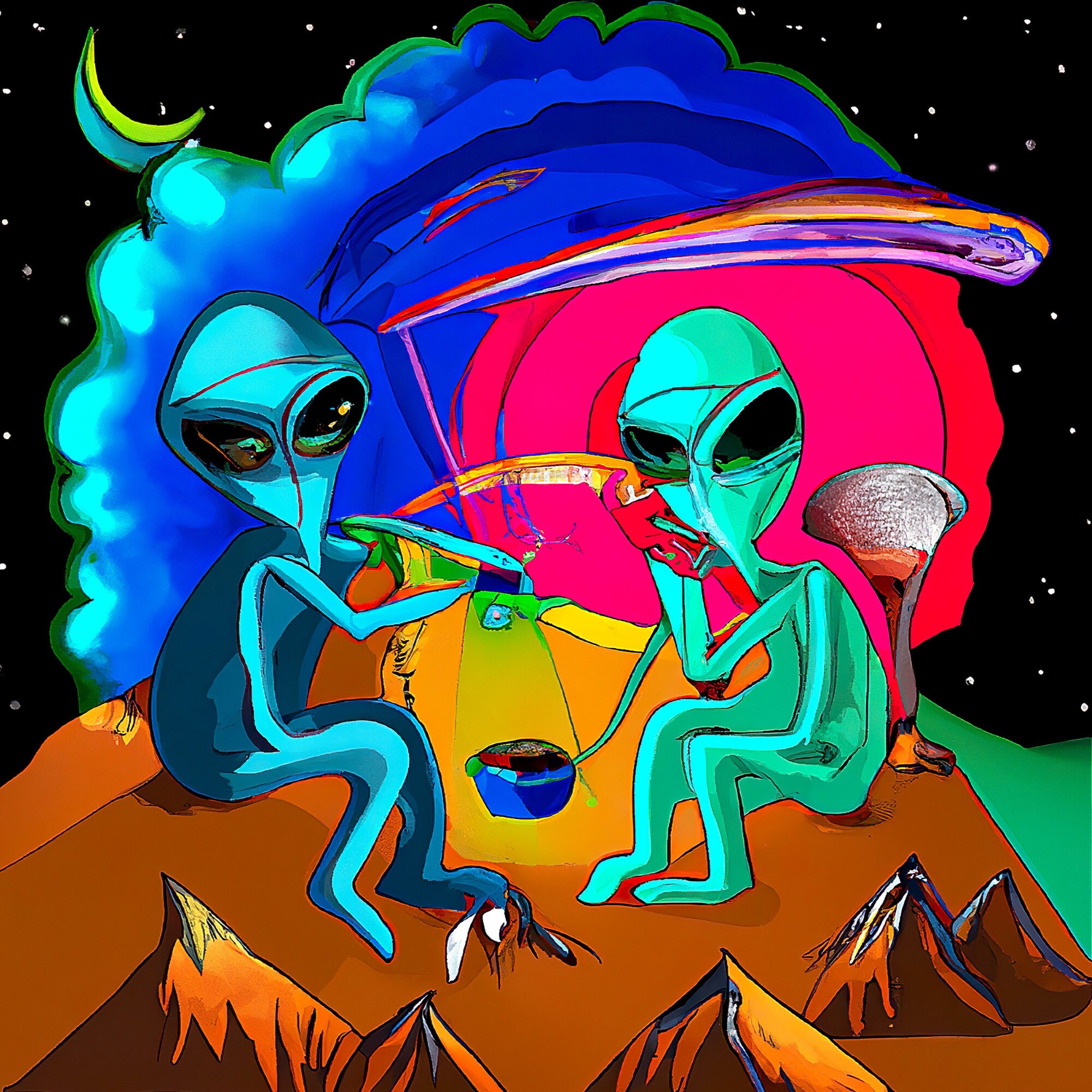 Aliens in Space Digital Product 5 Different Sizes - Etsy