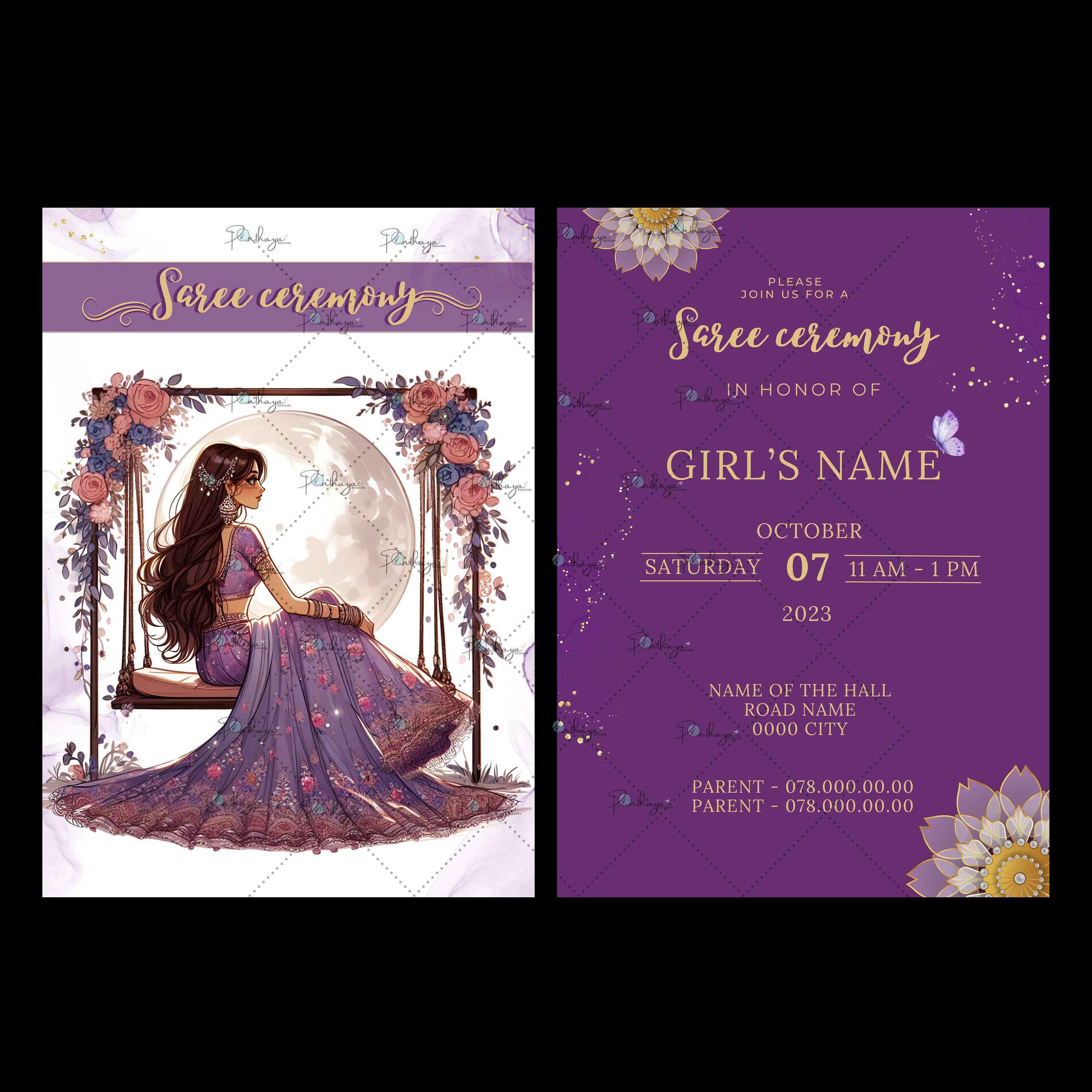 Saree Ceremony Digital Invitation - Etsy