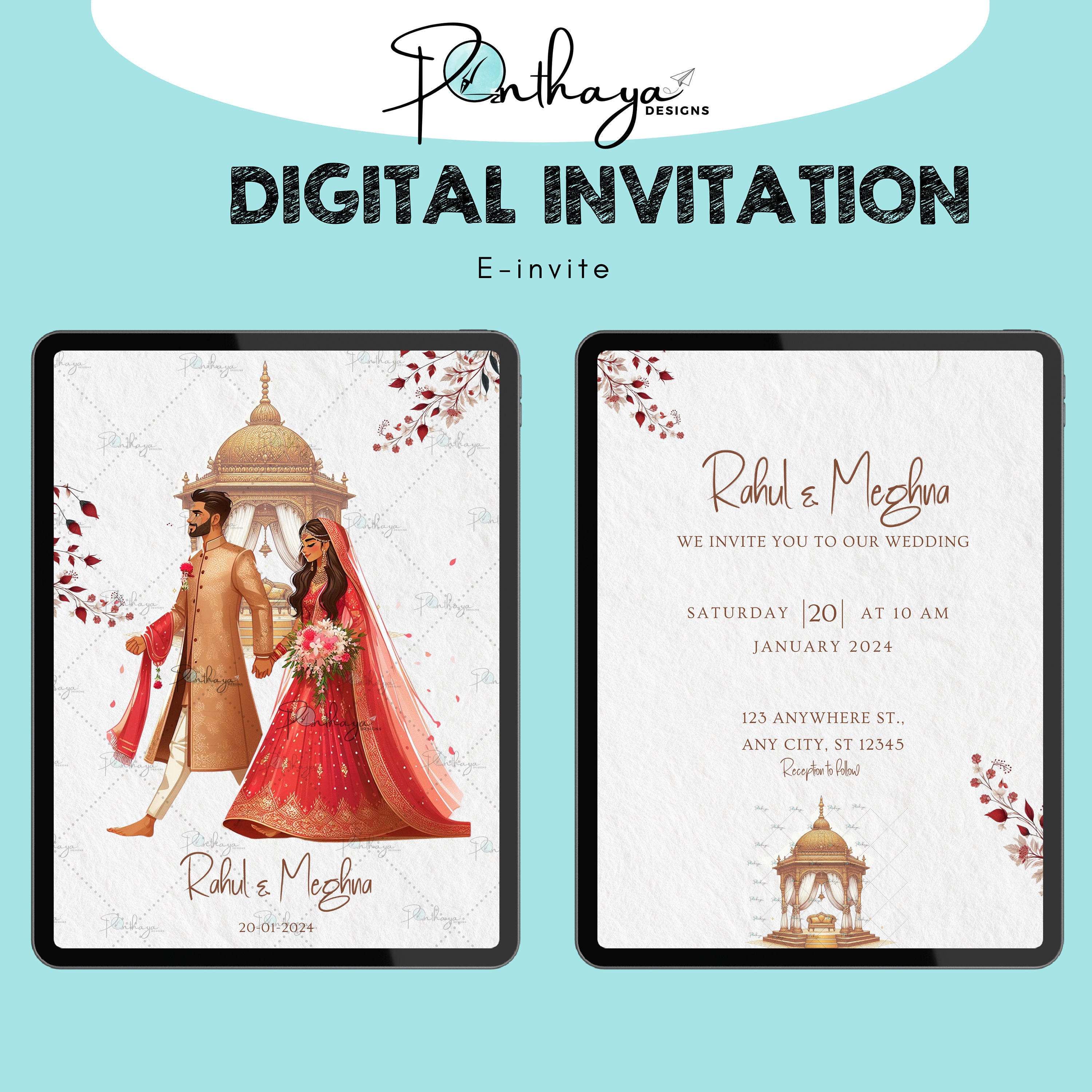 Digital Indian Wedding Invitation - Etsy