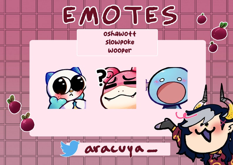 Oshawott Slowpoke and Wooper Emotes / for Twitch and - Etsy