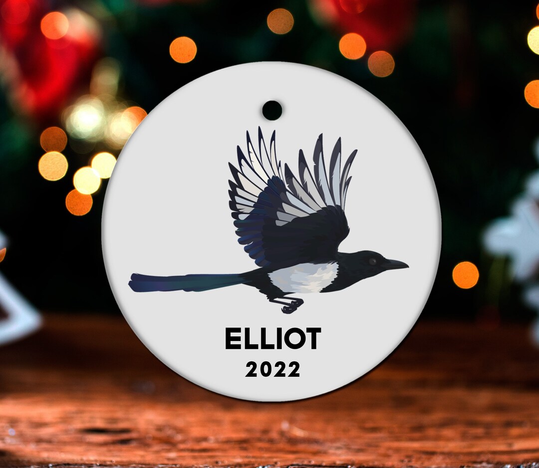 Magpie Christmas Ornament, Personalized Magpie Ornament, Magpie Gift ...