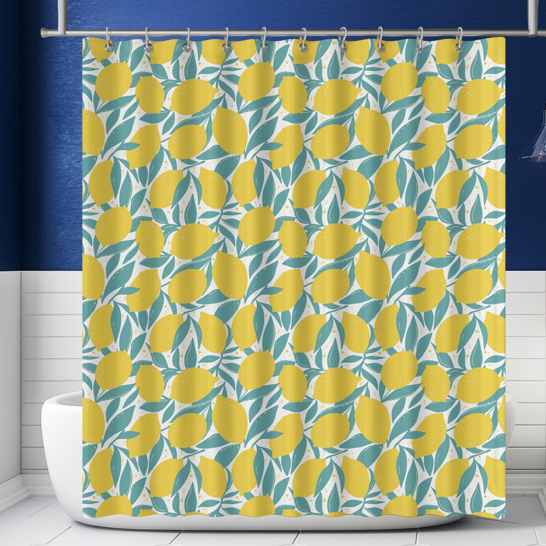 Lemon Shower Curtain, Lemon Bathroom Decor, Housewarming Gift - Etsy