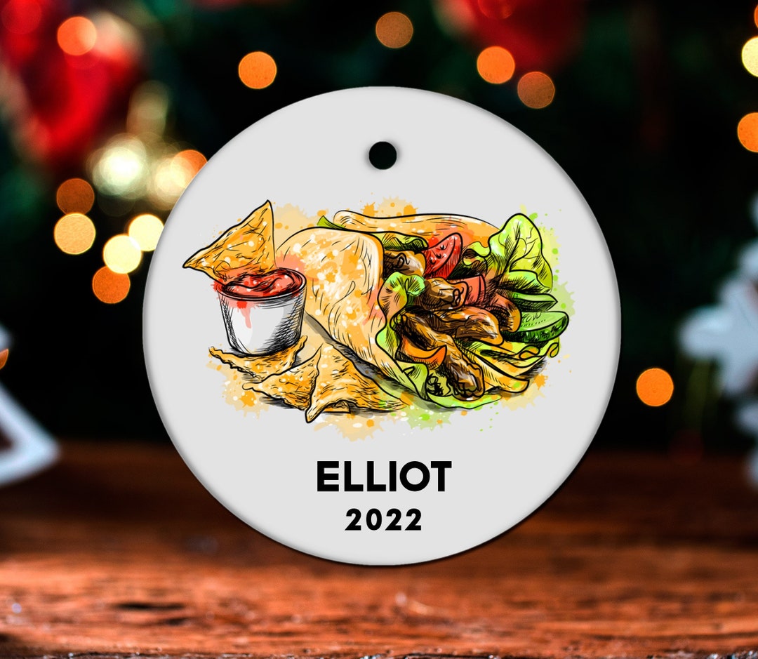Burrito Christmas Ornament, Personalized Burrito Ornament, Burrito Gift ...