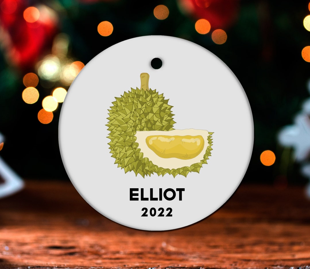Durian Christmas Ornament, Personalized Durian Ornament, Durian Gift ...
