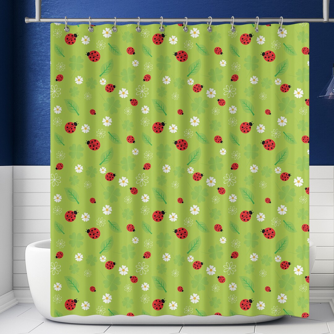 Ladybug Shower Curtain, Ladybug Bathroom Decor, Housewarming Gift - Etsy