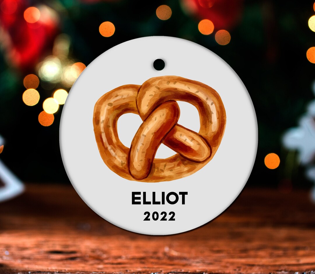 Pretzel Christmas Ornament, Personalized Pretzel Ornament, Pretzel Gift ...
