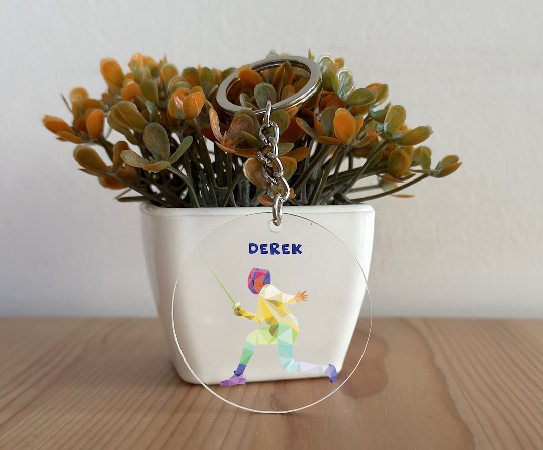 Custom Acrylic Fencing Keychain, Fencing Keychain, Fencing Gift, Gift ...