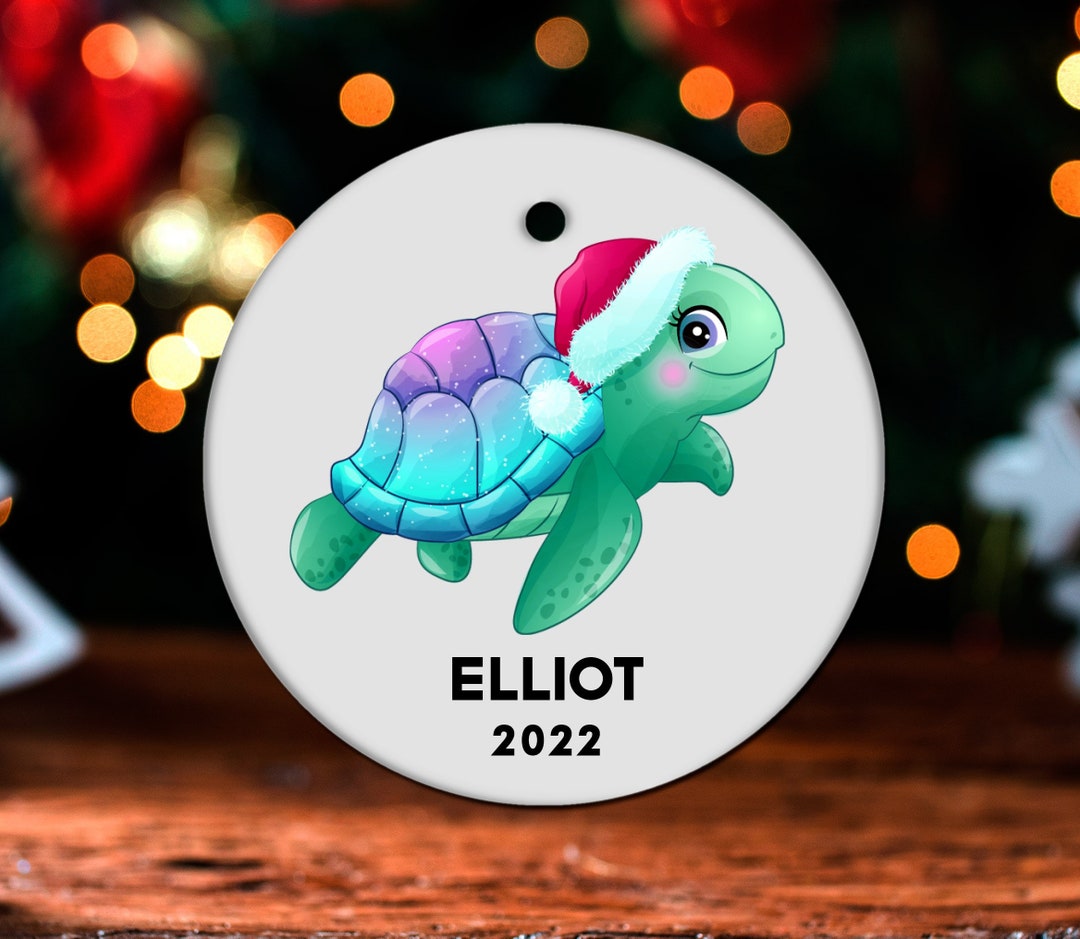 Sea Turtle Christmas Ornament, Personalized Sea Turtle Ornament, Sea ...