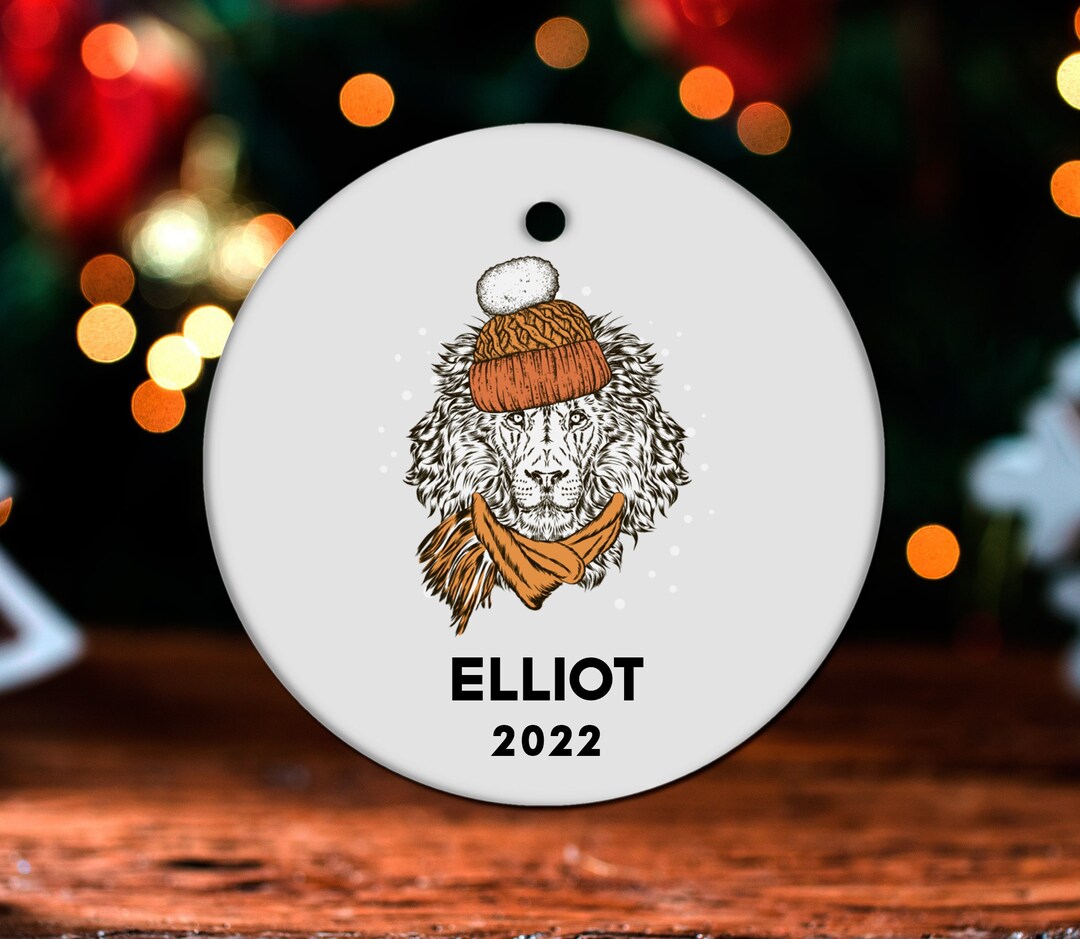 Lion Christmas Ornament, Personalized Lion Ornament, Lion Gift, Lion ...
