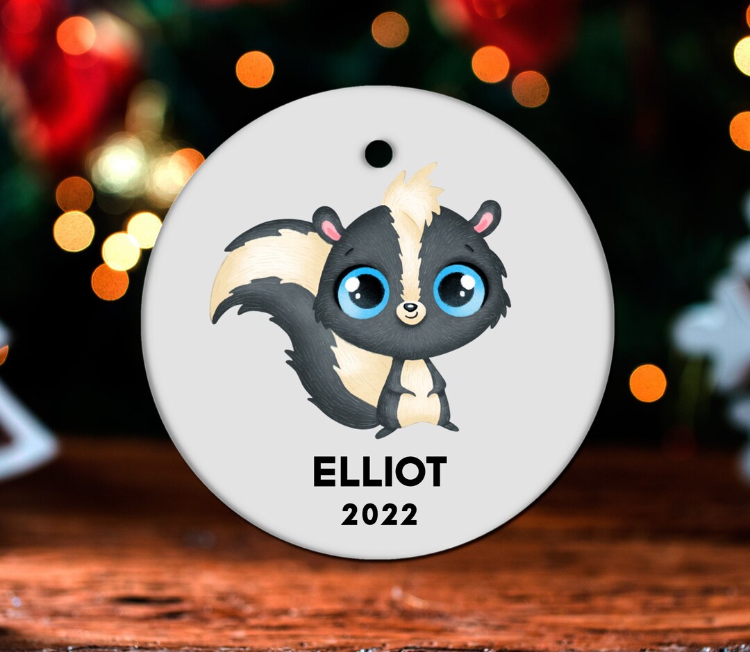 Skunk Christmas Ornament, Personalized Skunk Ornament, Skunk Gift ...