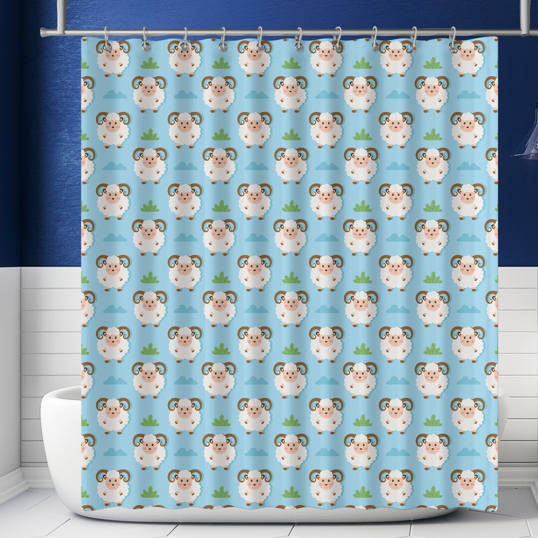 Sheep Shower Curtain, Sheep Bathroom Decor, Housewarming Gift - Etsy