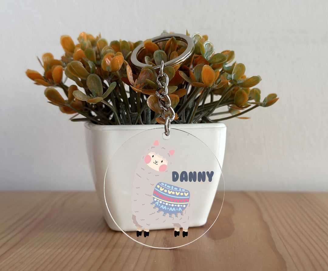 Alpaca Keychain, Custom Acrylic Alpaca Keychain, Alpaca Gift ...