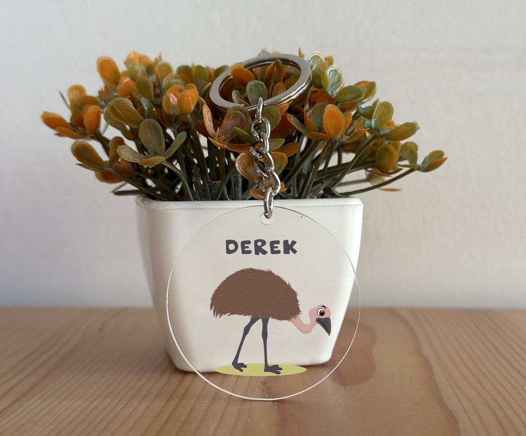 Custom Acrylic Emu Keychain, Emu Keychain, Emu Gift, Personalized Gift ...