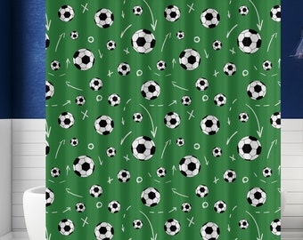 Soccer Shower Curtain, Soccer Bathroom Decor, Housewarming Gift ...