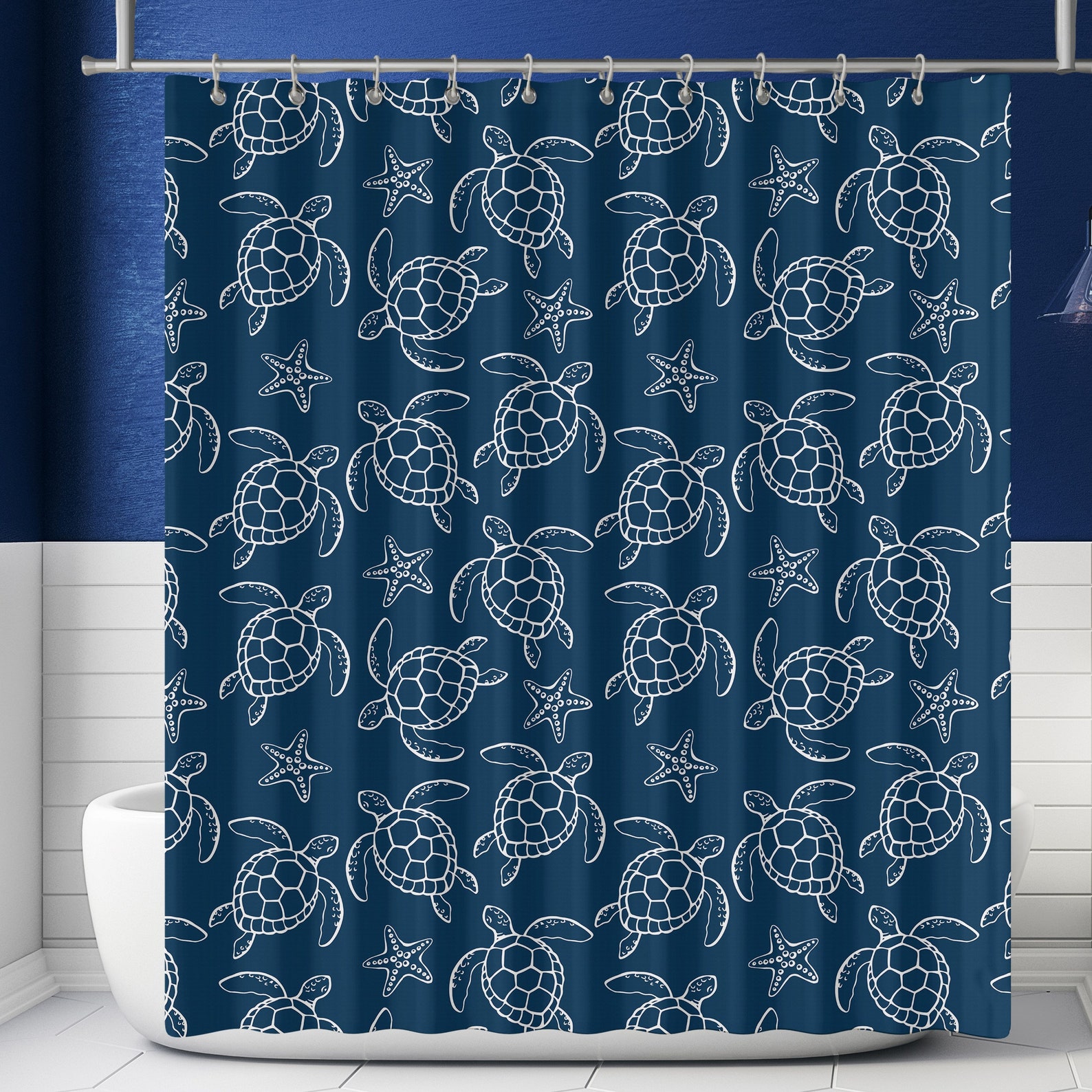 Sea Turtle Shower Curtain, Sea Turtle Bathroom Decor, Housewarming Gift ...