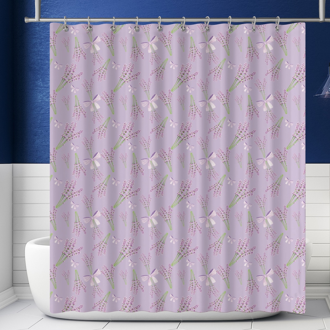 Lilac Shower Curtain, Lilac Bathroom Decor, Housewarming Gift - Etsy