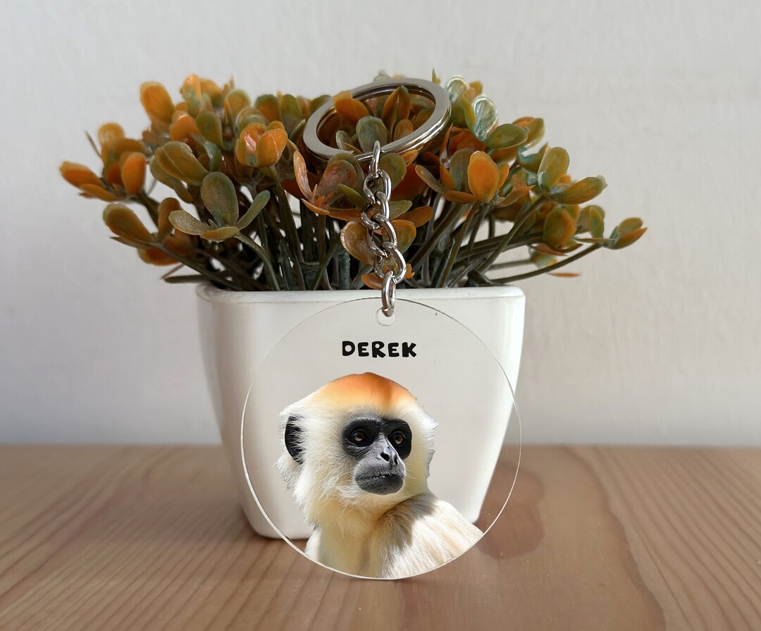 Gibbon Keychain, Gibbon Gift, Chritstmas Gift, Birthday Gift, Gibbon ...