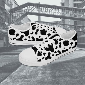 Cow Canvas Shoes, Low Top Canvas Shoe, Cow Gift, Cow Themed, Cow ...
