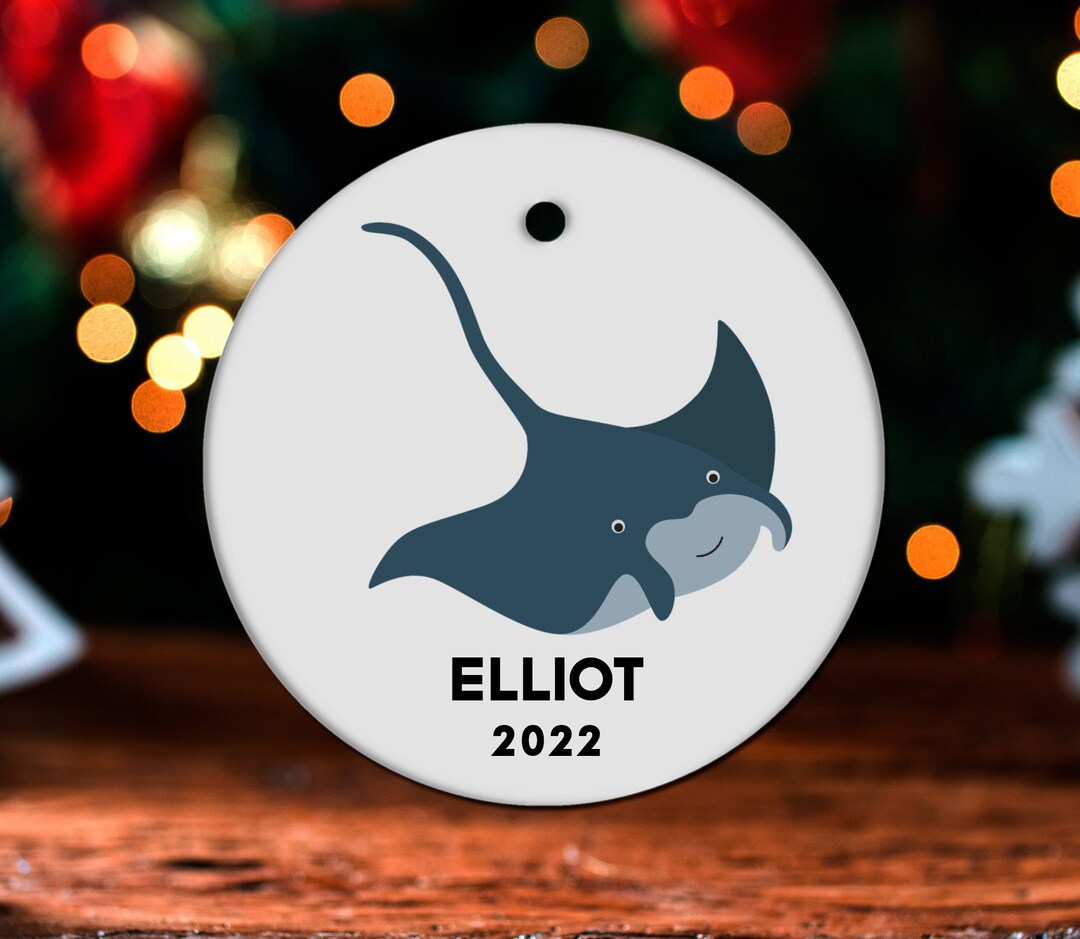 Manta Ray Christmas Ornament, Personalized Manta Ray Ornament, Manta ...