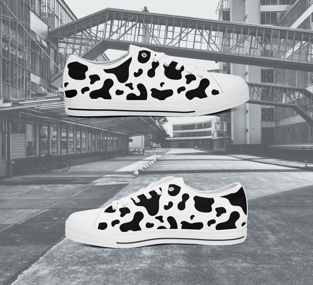 Cow Canvas Shoes, Low Top Canvas Shoe, Cow Gift, Cow Themed, Cow ...
