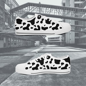 Cow Canvas Shoes, Low Top Canvas Shoe, Cow Gift, Cow Themed, Cow ...