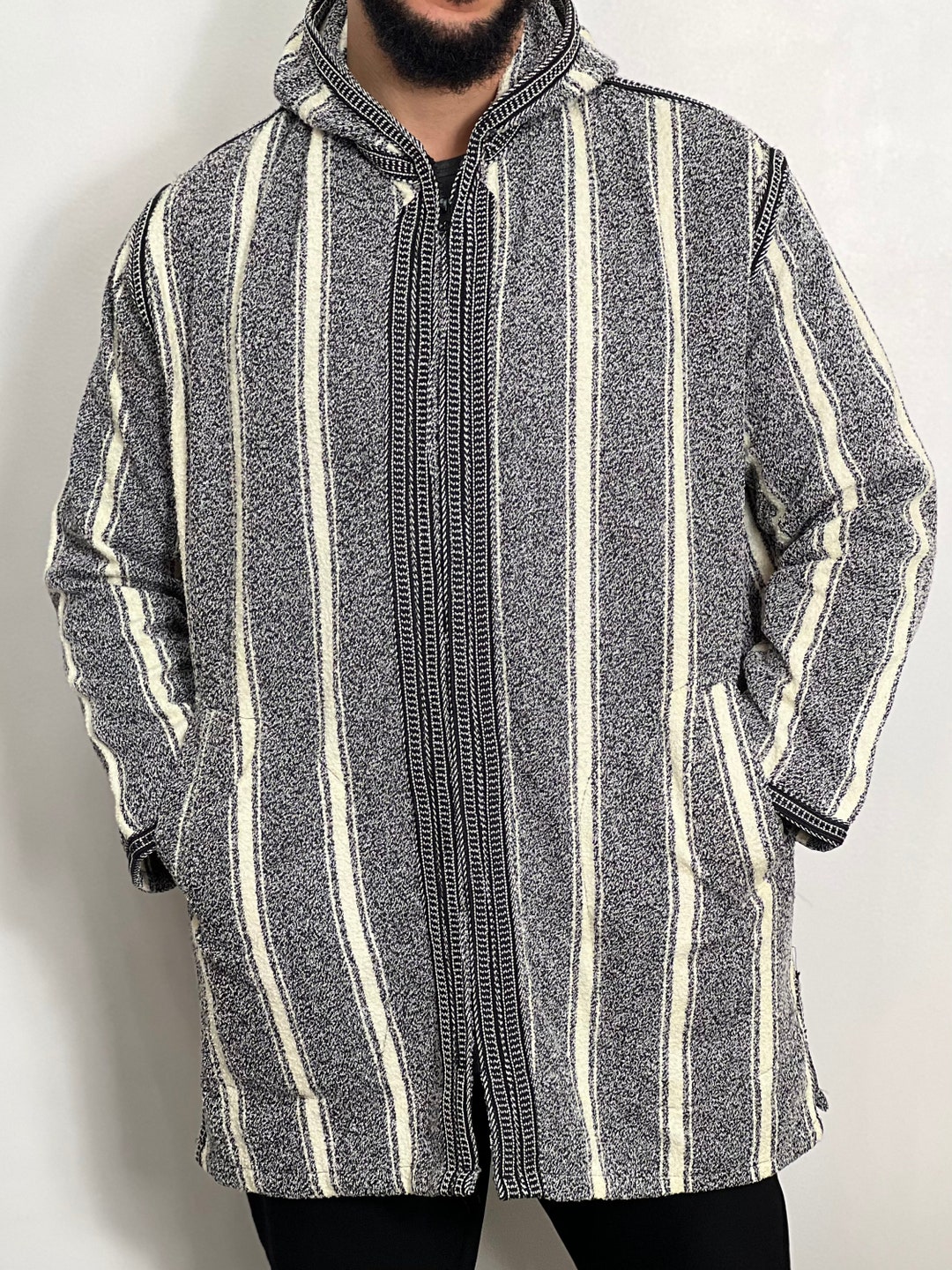 Moroccan Djellaba Coat Wool Kashaba Winter Morocco Jacket - Etsy