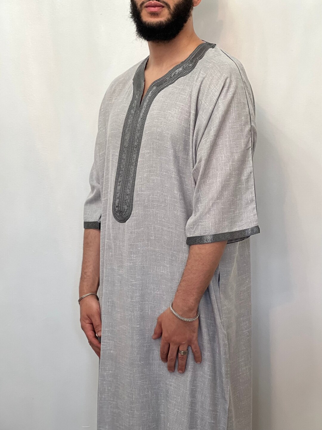 Moroccan Linen Thobe Djellaba, Jubbah, Thobe, Kandora, Kaftan New ...