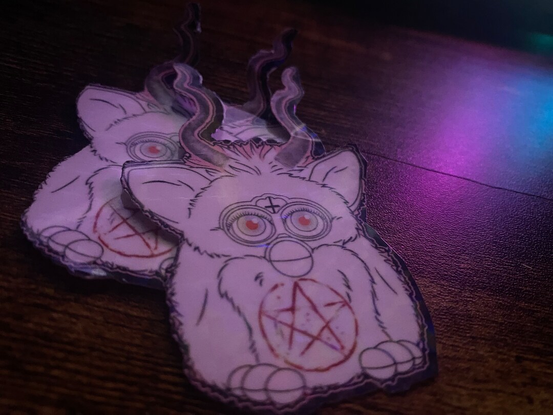Devil Furby Horns Holographic Sticker - Etsy