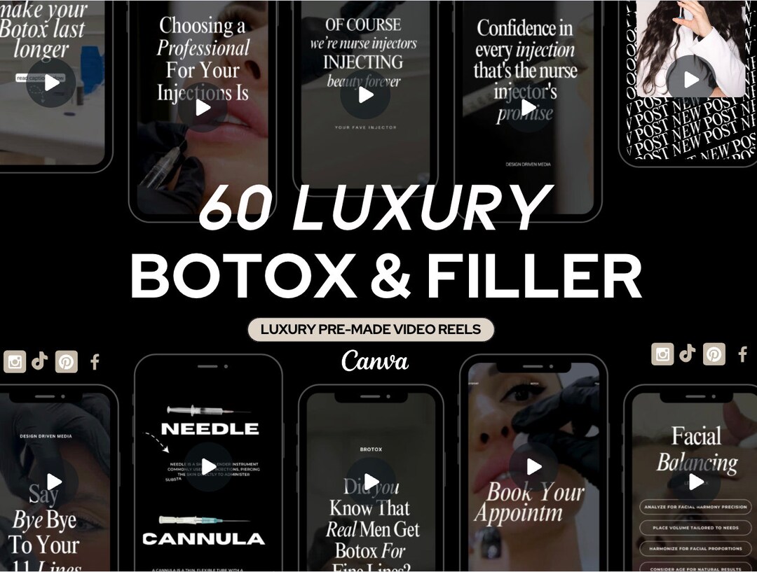 Luxury Botox & Filler Instagram Reels: Medspa Canva Templates - Etsy