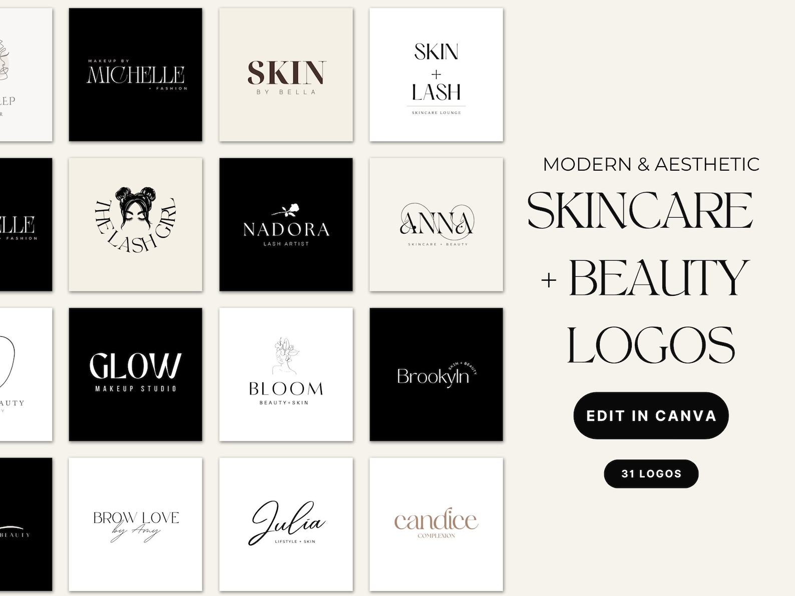 Skincare Logos Instagram Templates for Skincare Beauty - Etsy