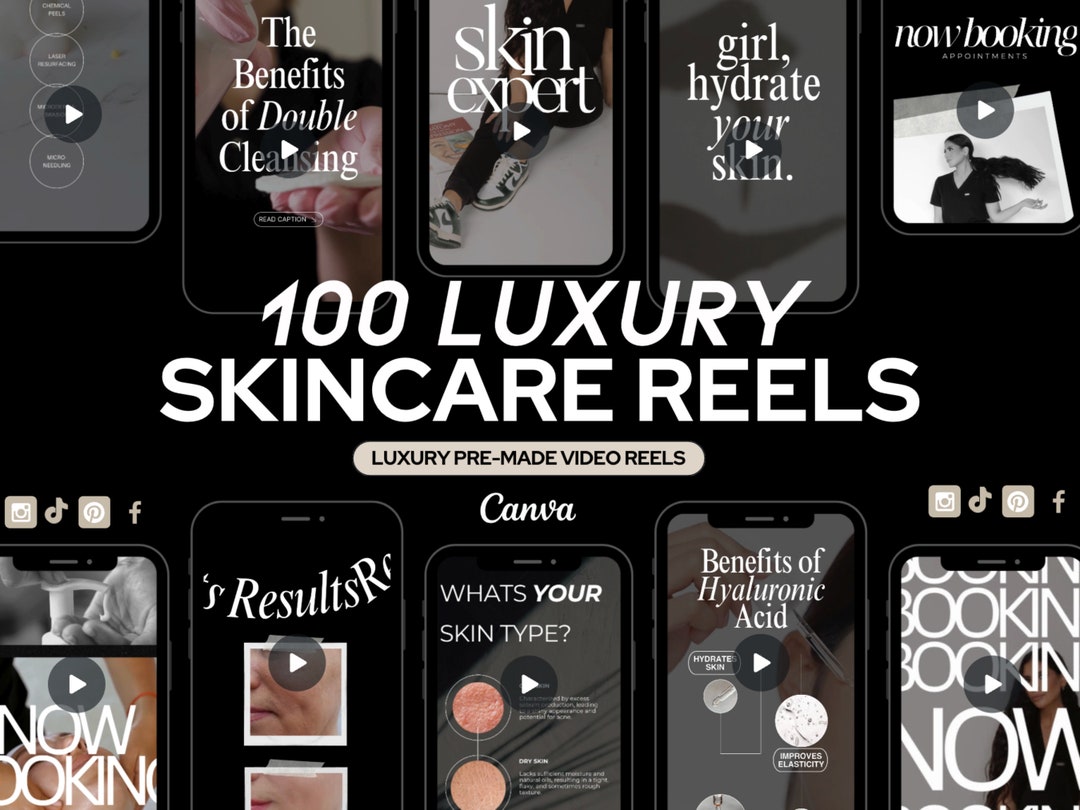 100 Luxury Skincare Reels: Instagram Video Templates (canva) - Etsy