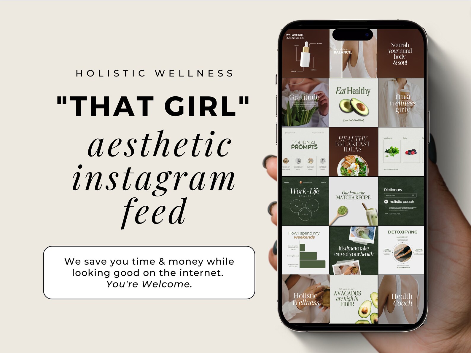 Wellness Coach Instagram Templates, Holistic Health Social Media Posts ...