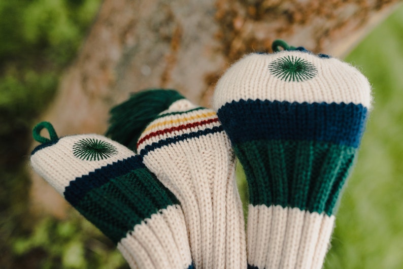 Tassel Knitted Golf Club Head Covers: Driver, Fairway & Hybrid - Etsy