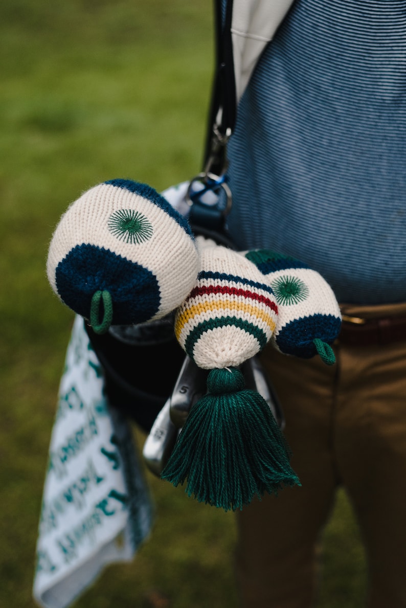 Tassel Knitted Golf Club Head Covers: Driver, Fairway & Hybrid - Etsy