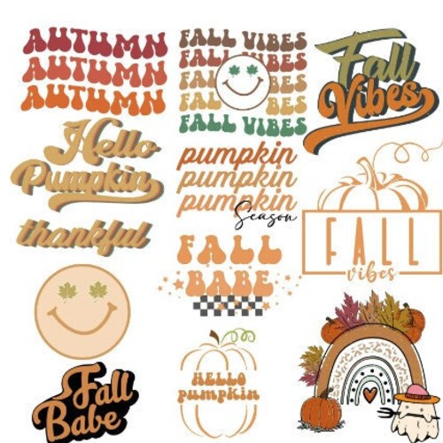 Retro Fall Svg Png Bundle Autumn Svg Hello Fall Vibes Pumpkin - Etsy