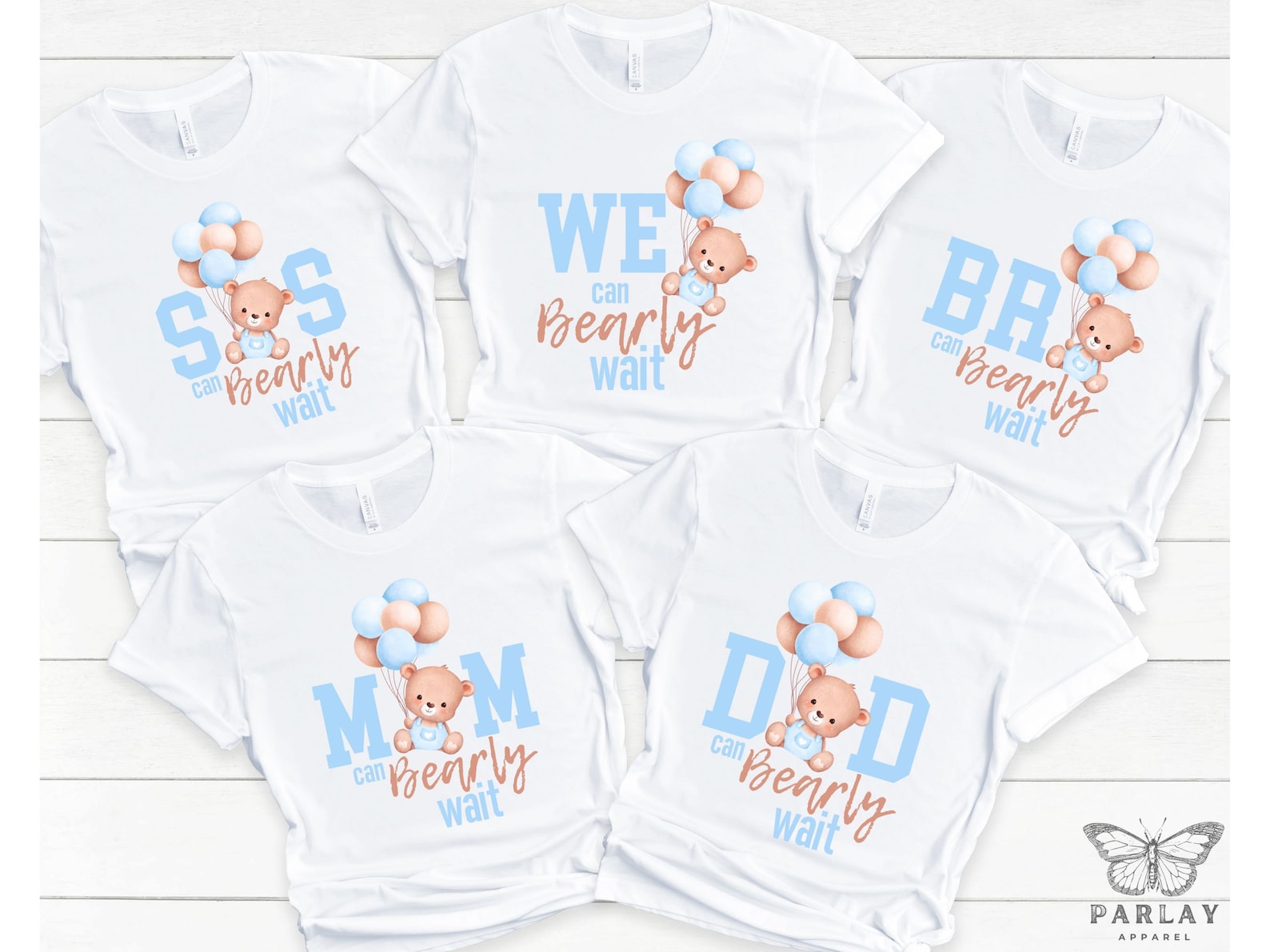 We Can Bearly Wait Shirts Boy Baby Shower Shirts Matching - Etsy