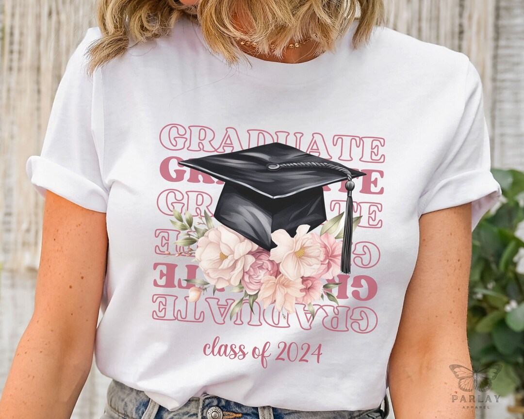 Floral Graduation Cap Shirt, High School Graduation Senior Shirt ...