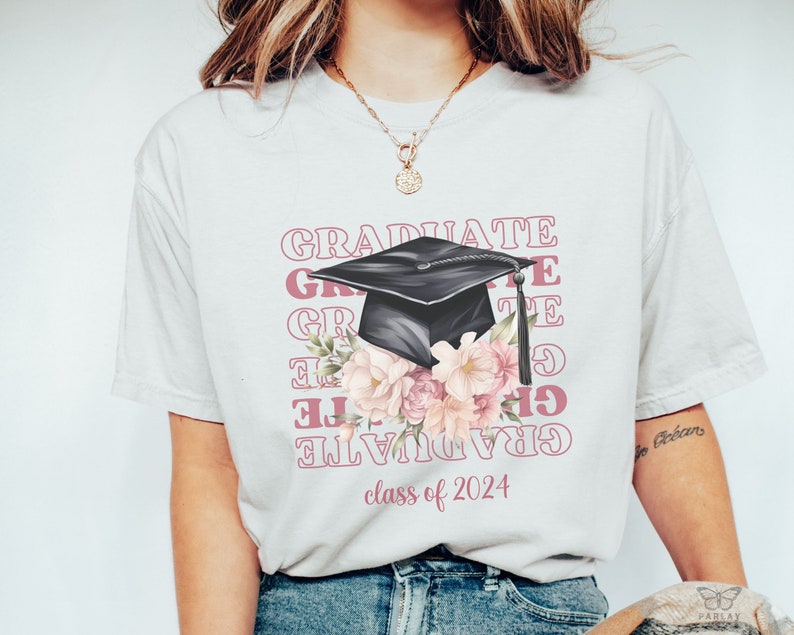 Floral Graduation Cap Shirt, High School Graduation Senior Shirt ...