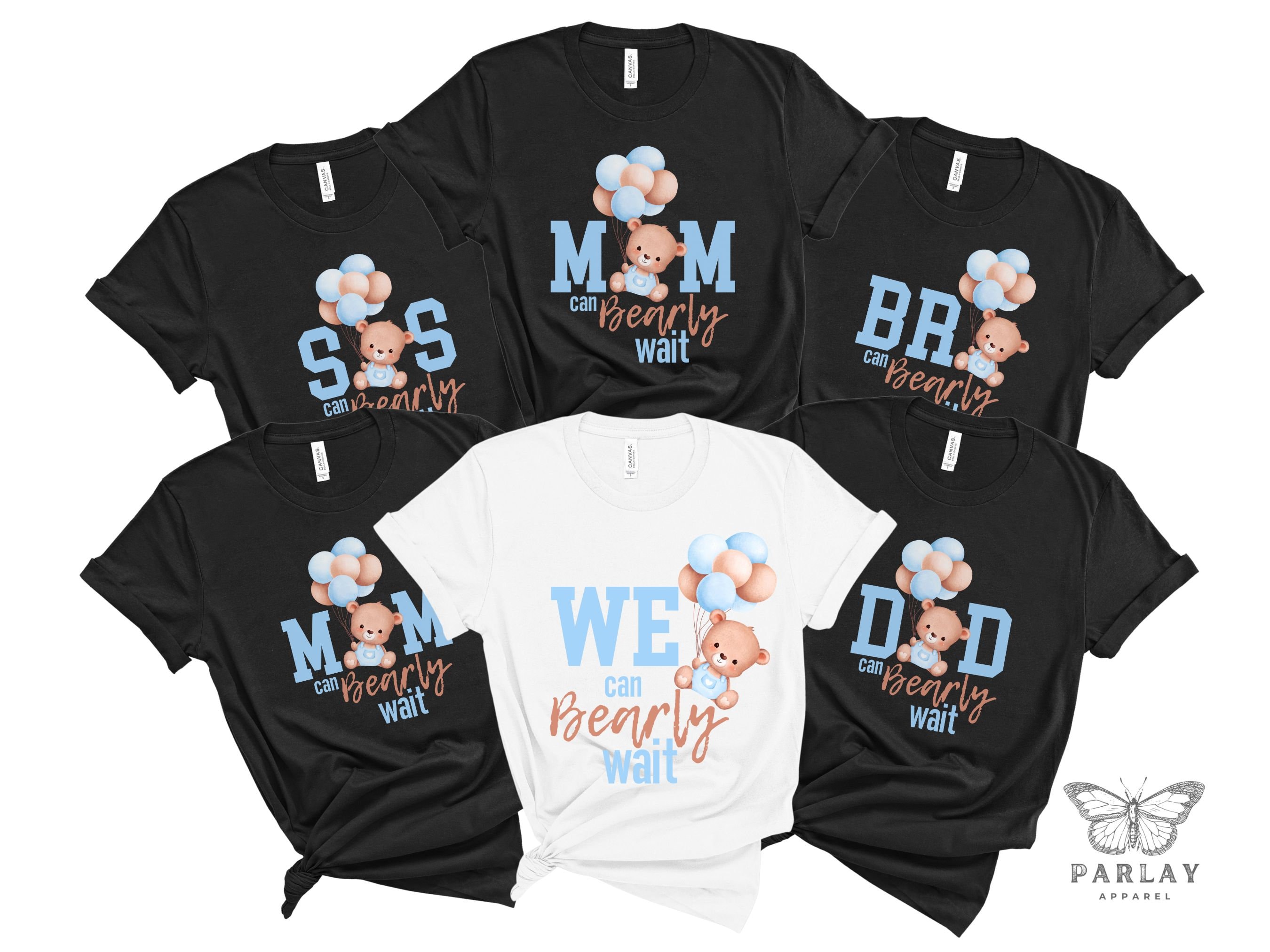 We Can Bearly Wait Shirts, Boy Baby Shower Shirts, Matching Baby Shower ...