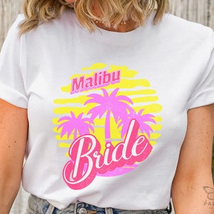 Malibu Bride Pink Barb Bachelorette Party Shirts, Bride and Bestie ...