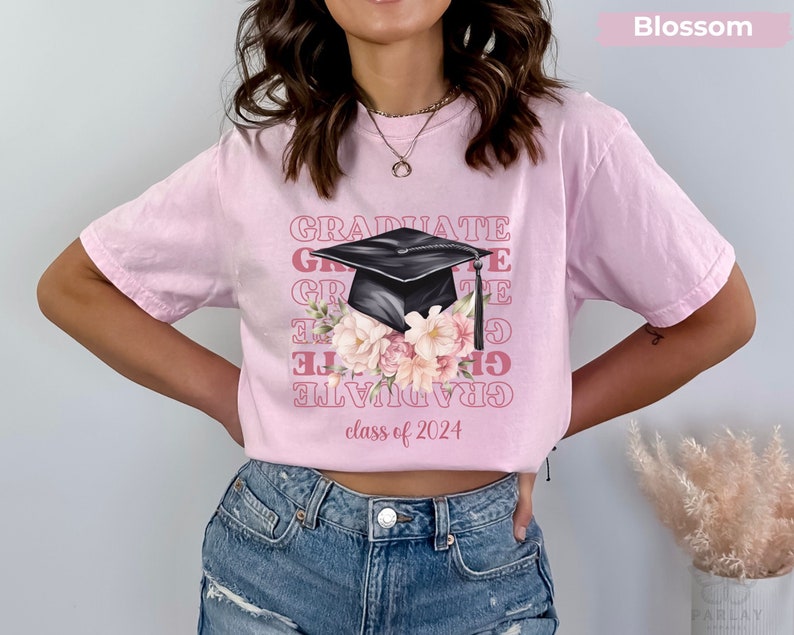 Floral Graduation Cap Shirt, High School Graduation Senior Shirt ...