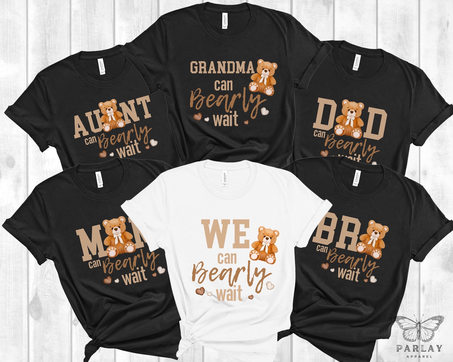 We Can Bearly Wait Boy Baby Shower Shirts Gender Neutral Baby Shower T ...