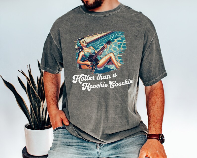 Hoochie Coochie Country Music Lyric Tshirt for Summer, Pin up Pool Lake ...