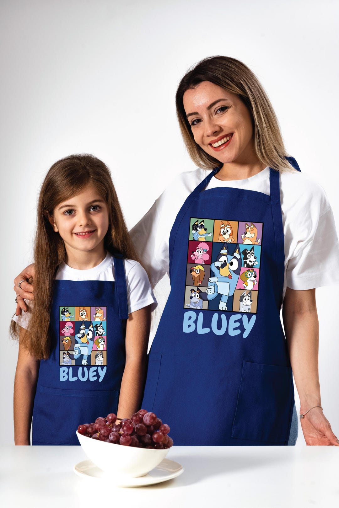 Bluey Apron, Blue Dog Apron, Bluey Matching Apron, Mom Apron, Youth ...